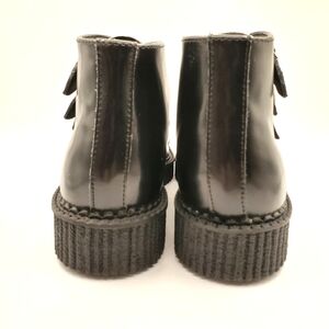T.U.K | Shoes | Buckle Creeper Boots Black White Leather Tuk Nib | Poshmark